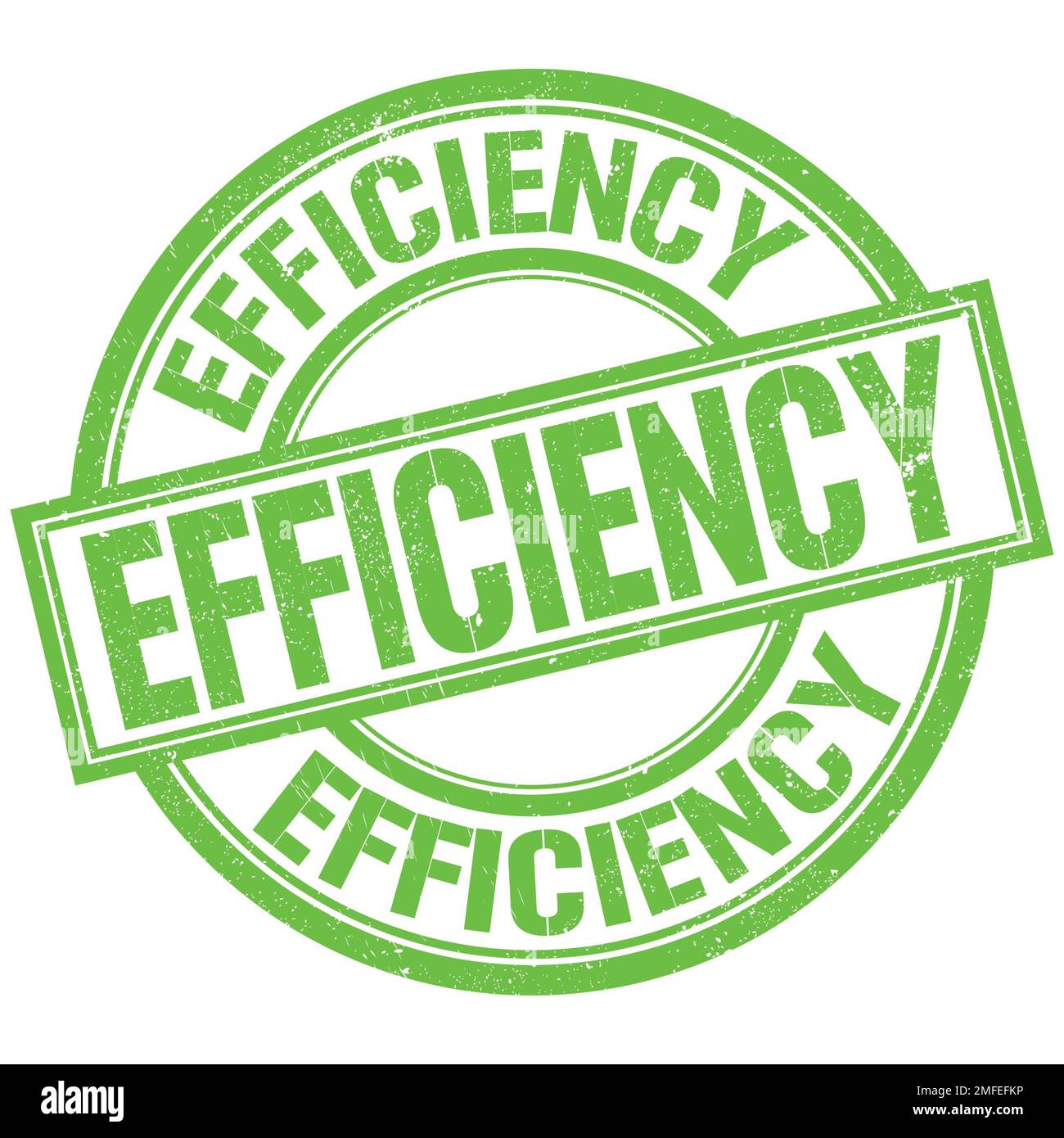 EFFICIENCY text written word on green round stamp sign Stock Photo - Alamy