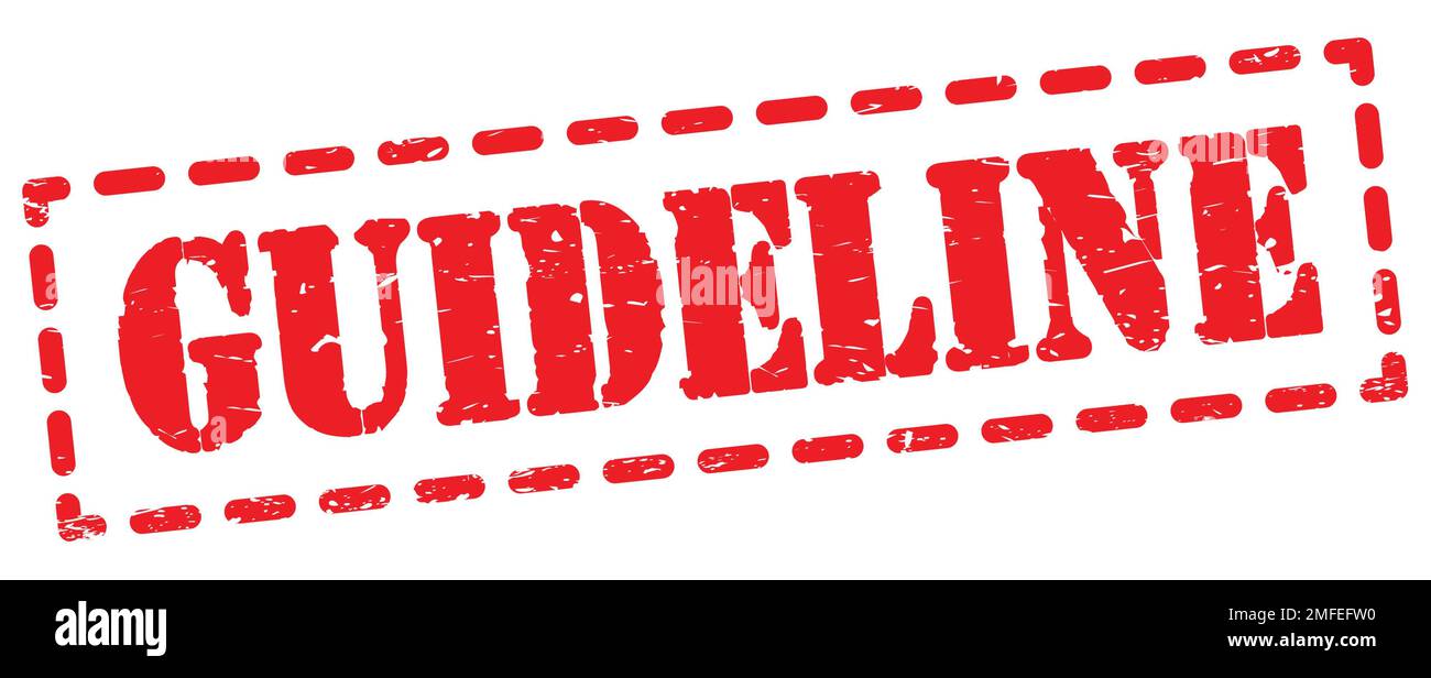 GUIDELINE text written on red dash stamp sign Stock Photo - Alamy