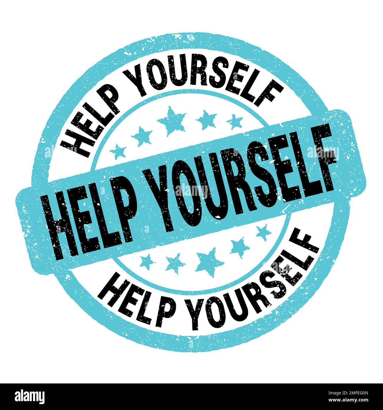 HELP YOURSELF text written on blue-black grungy stamp sign Stock Photo ...