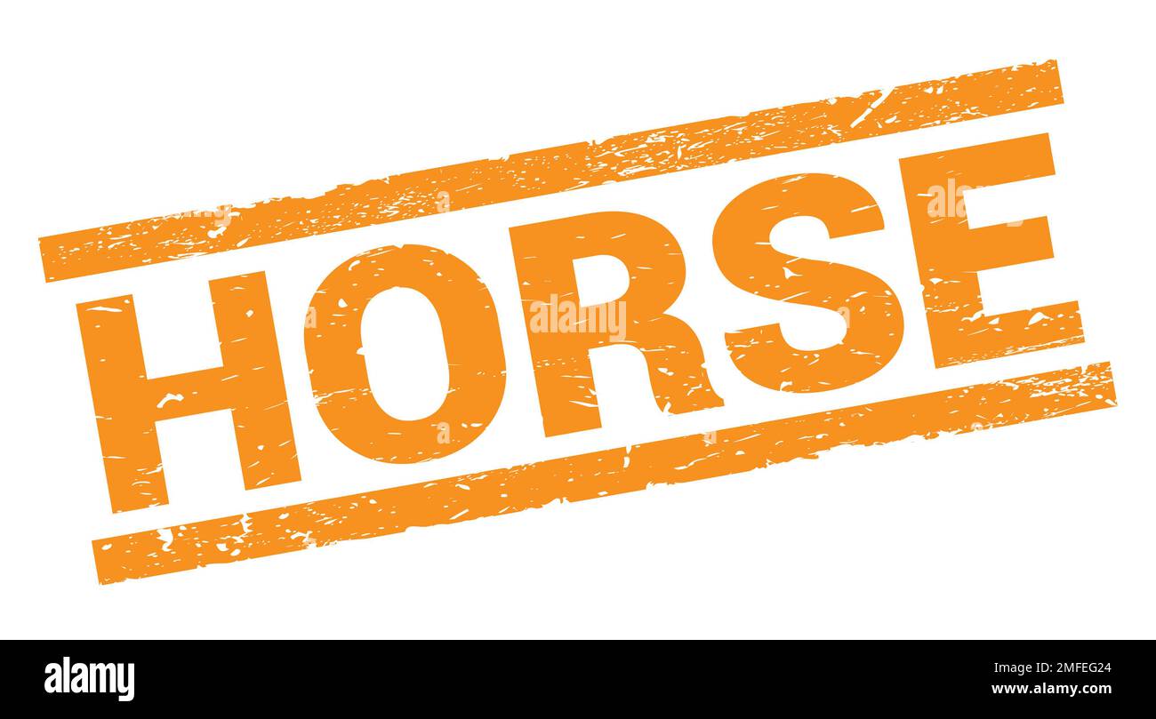 HORSE text written on orange rectangle stamp sign Stock Photo - Alamy