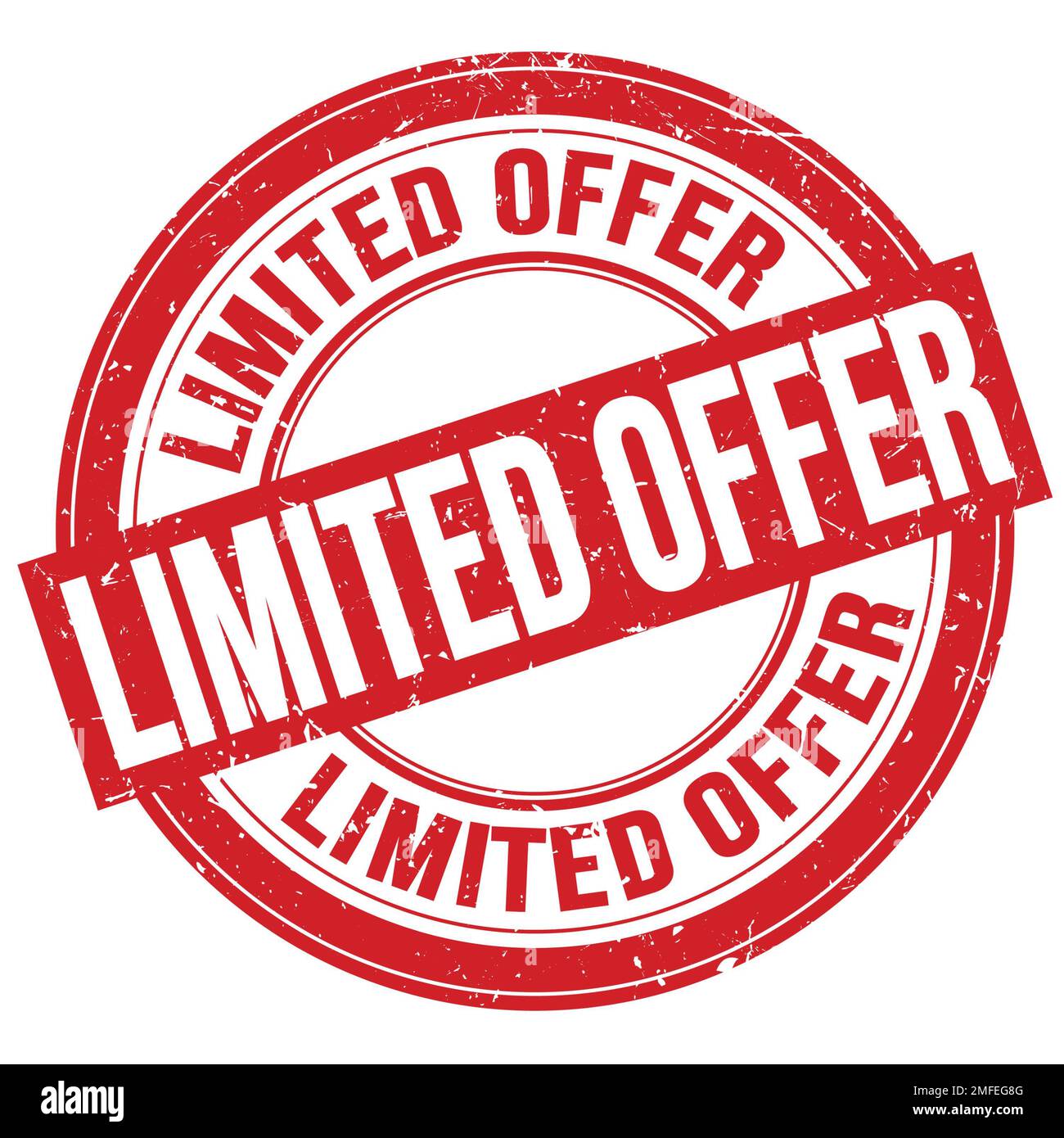 LIMITED OFFER text written on red round grungy stamp sign Stock Photo ...