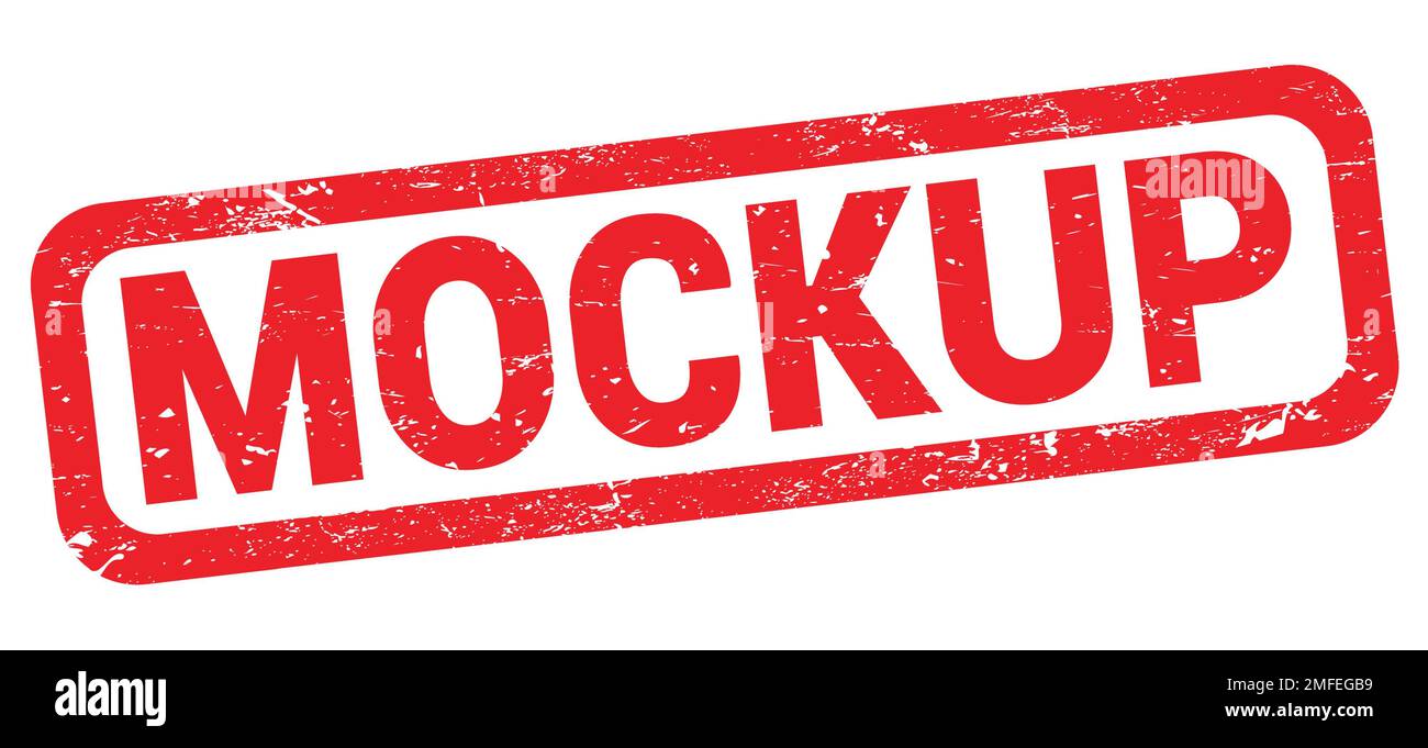 MOCKUP text written on red rectangle stamp sign Stock Photo - Alamy