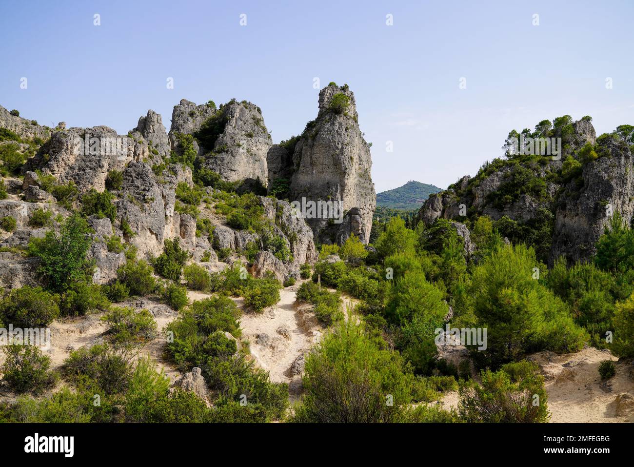 dolomites erosion of Moureze in Herault region rock stones peaks of ...