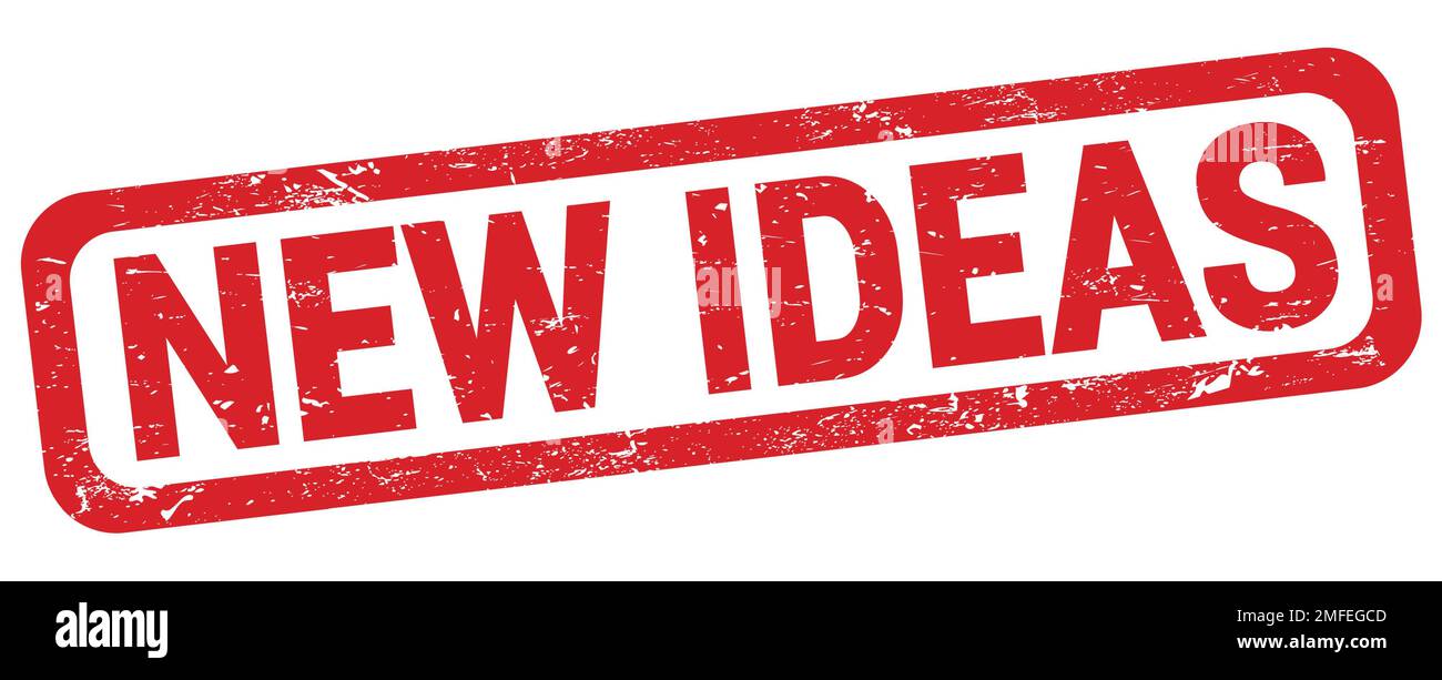 NEW IDEAS text written on red rectangle stamp sign Stock Photo - Alamy
