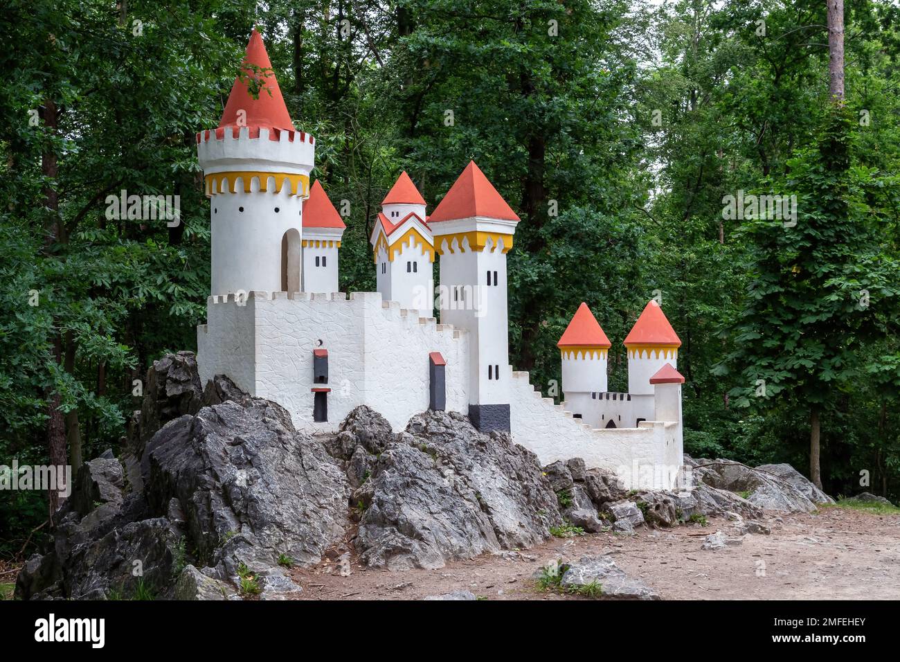Miniature of the castle on rock, Czech republic Stock Photo - Alamy