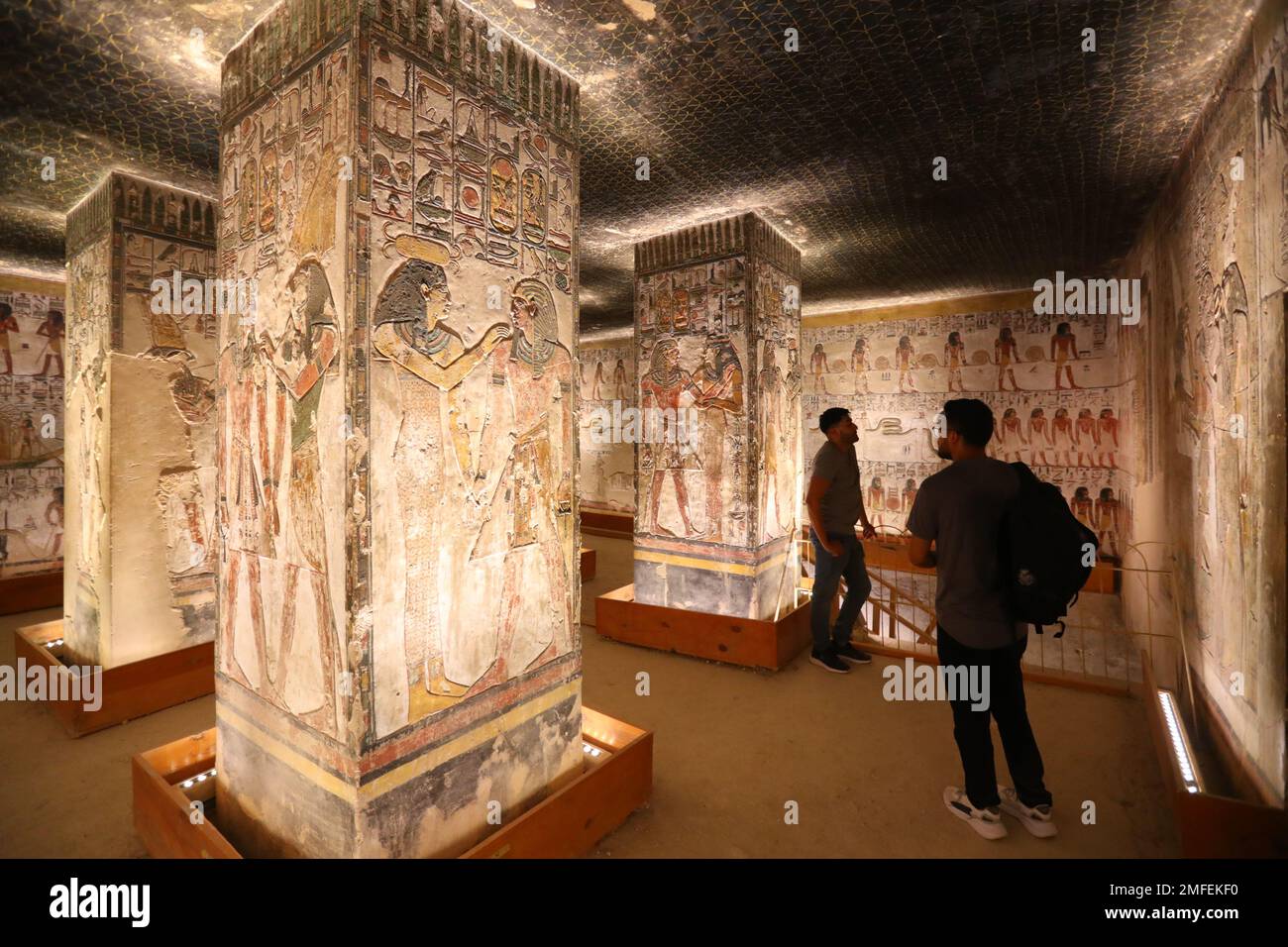 Luxor, Egypt. 24th Jan, 2023. Tourists visit the tomb of King Seti I at ...