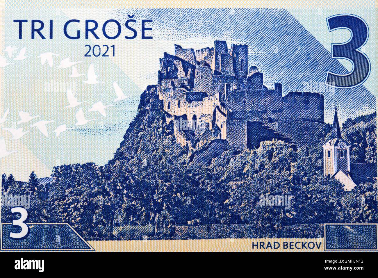 Beckov Castle in Slovakia from money Stock Photo - Alamy