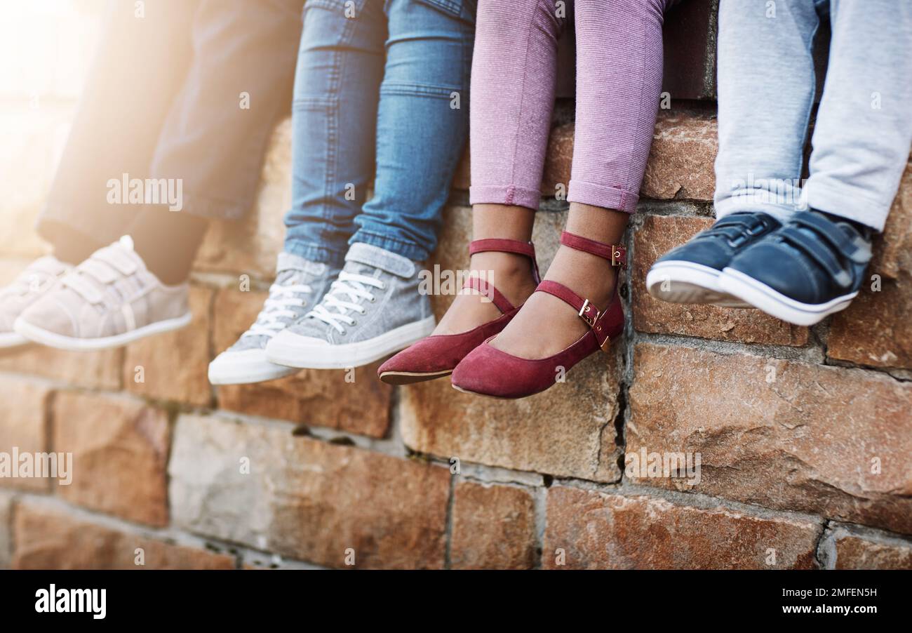 New shoes for the new school year. unrecognizable elementary school ...