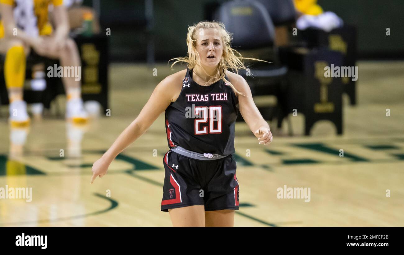 Texas Tech forward Bryn Gerlich (20) defends during an NCAA basketball ...
