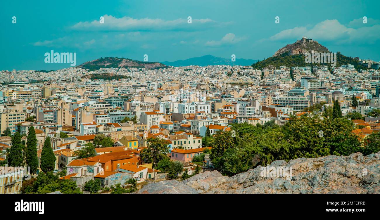 Aerial panoramic view of the city of Athens, Greece Stock Photo - Alamy
