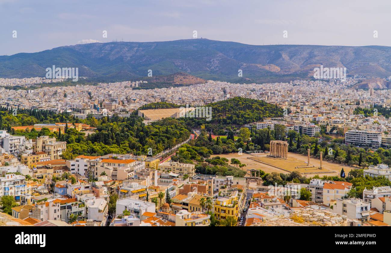 Aerial panoramic view of the city of Athens, Greece Stock Photo - Alamy