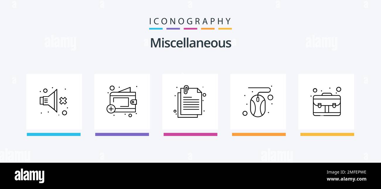 Miscellaneous Line 5 Icon Pack Including shop. file. setup. manage. Creative Icons Design Stock ...