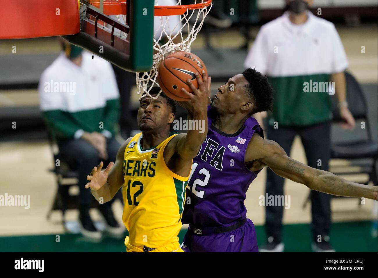 an NCAA college basketball game in Waco, Texas, Wednesday, Dec. 9, 2020 ...