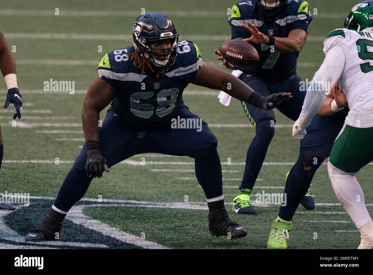 Seattle Seahawks offensive lineman Damien Lewis is pictured during the ...