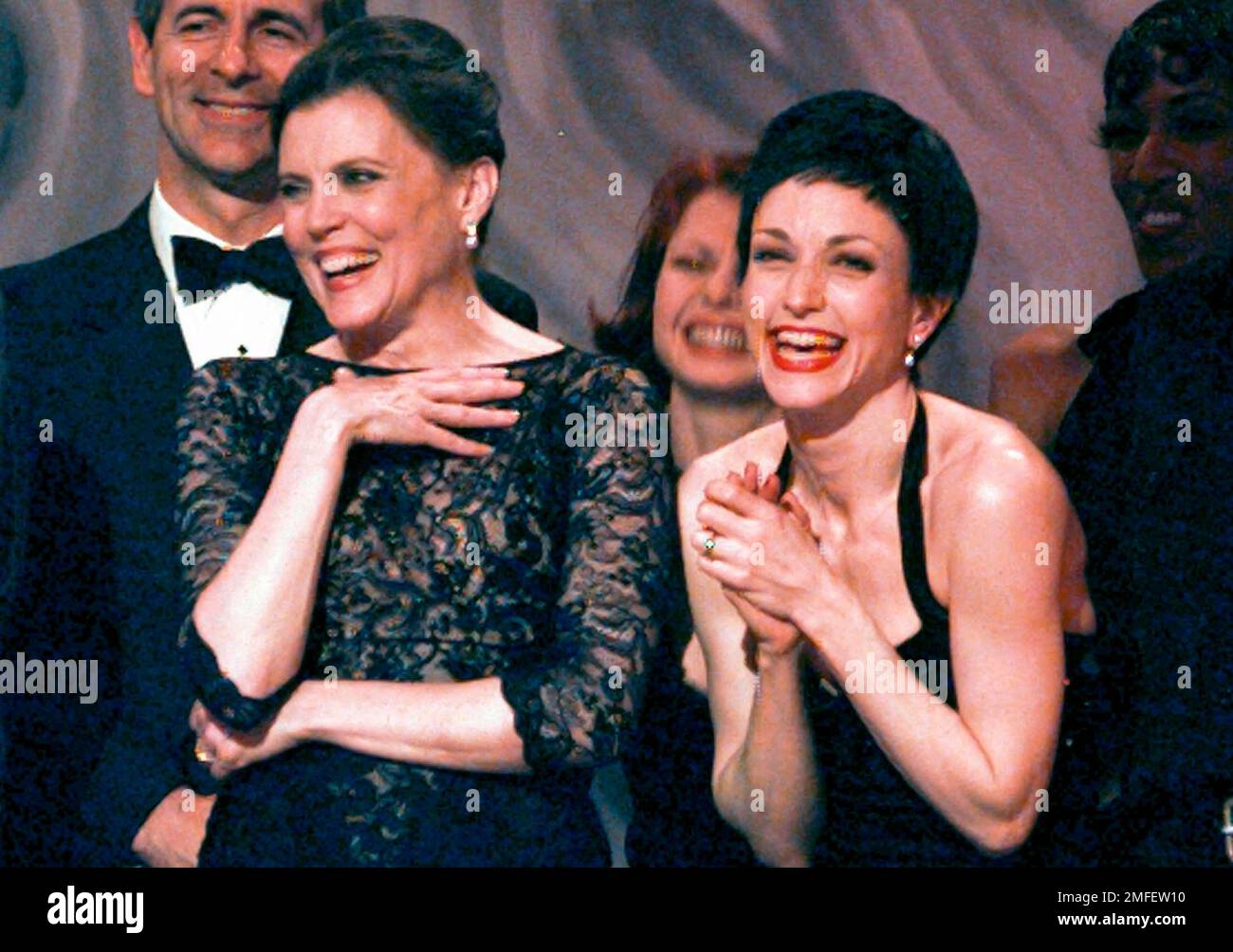 FILE - Ann Reinking, left, and Bebe Neuwirth share a laugh on stage ...