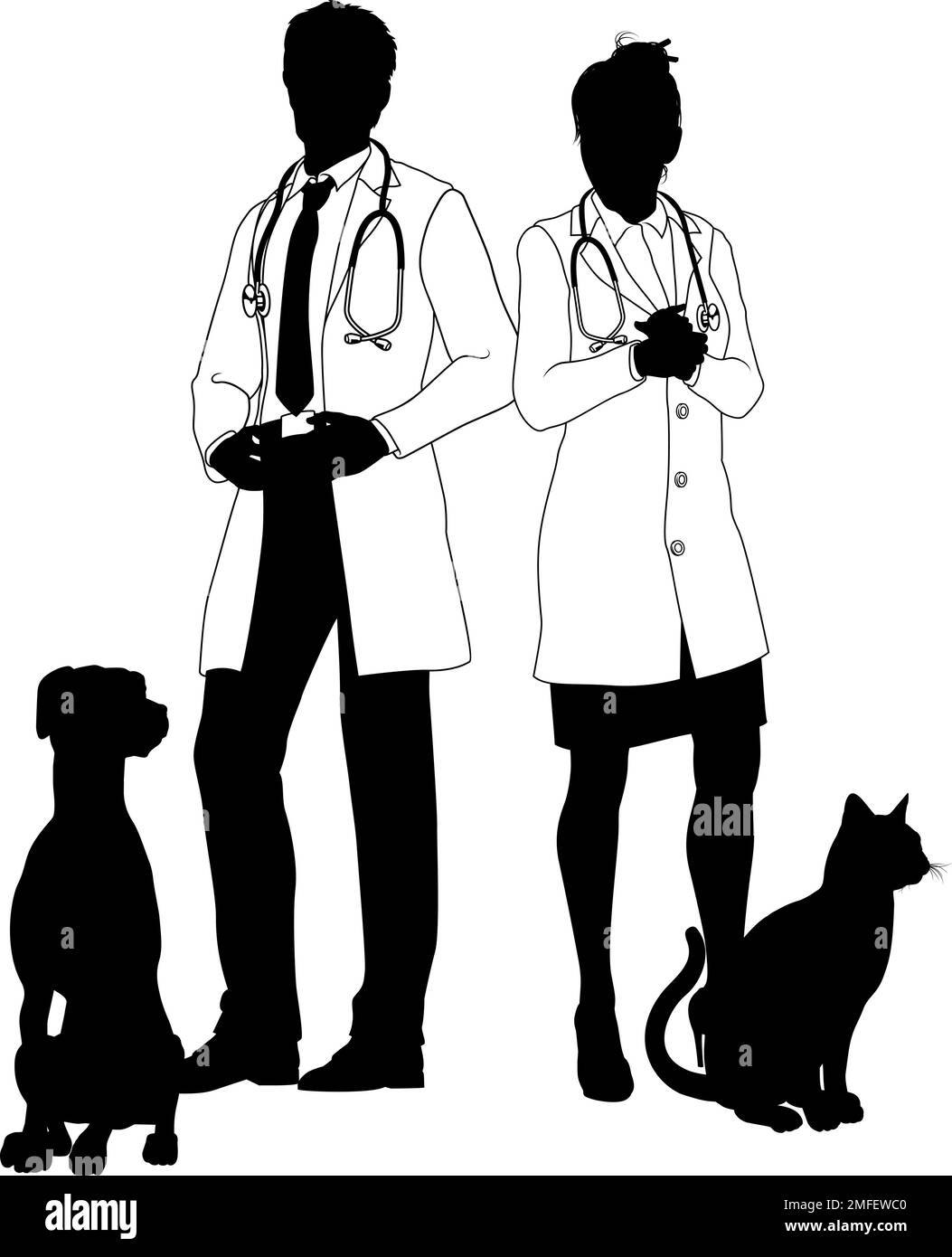 Woman black cat sitting Stock Vector Images - Alamy