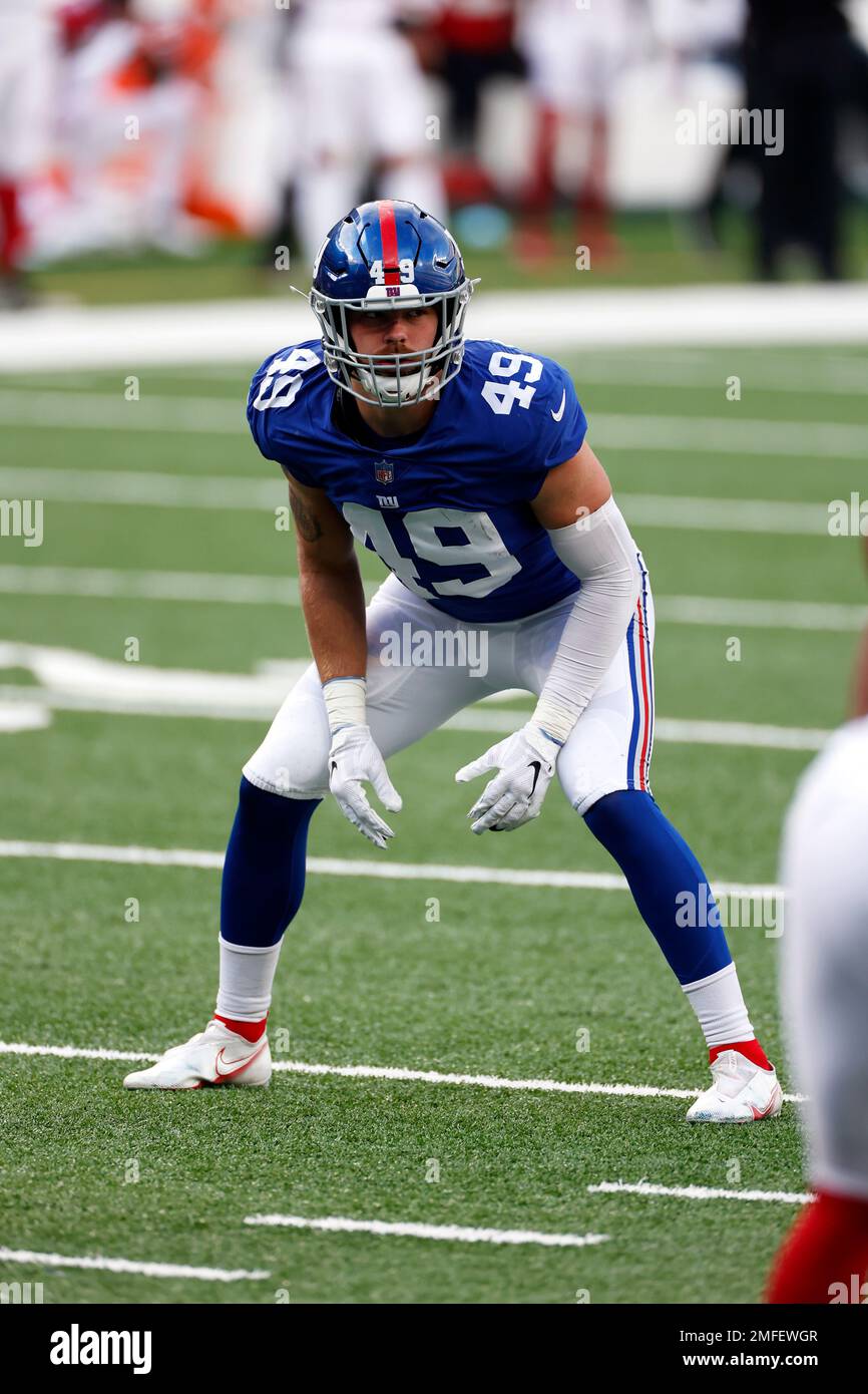 New York Giants linebacker Carter Coughlin (49) in action during an NFL ...