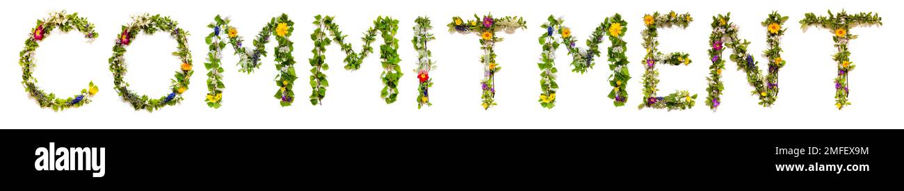 Blooming Flower Letters Building English Word Commitment Stock Photo ...
