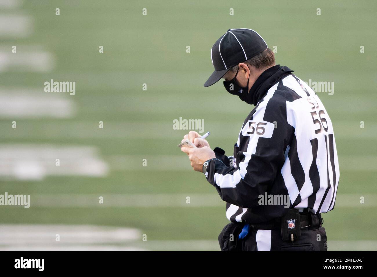Side judge Allen Baynes (56) during an NFL football game against the ...
