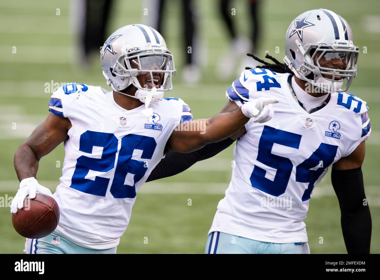 Dallas Cowboys cornerback Jourdan Lewis (26) and middle linebacker ...
