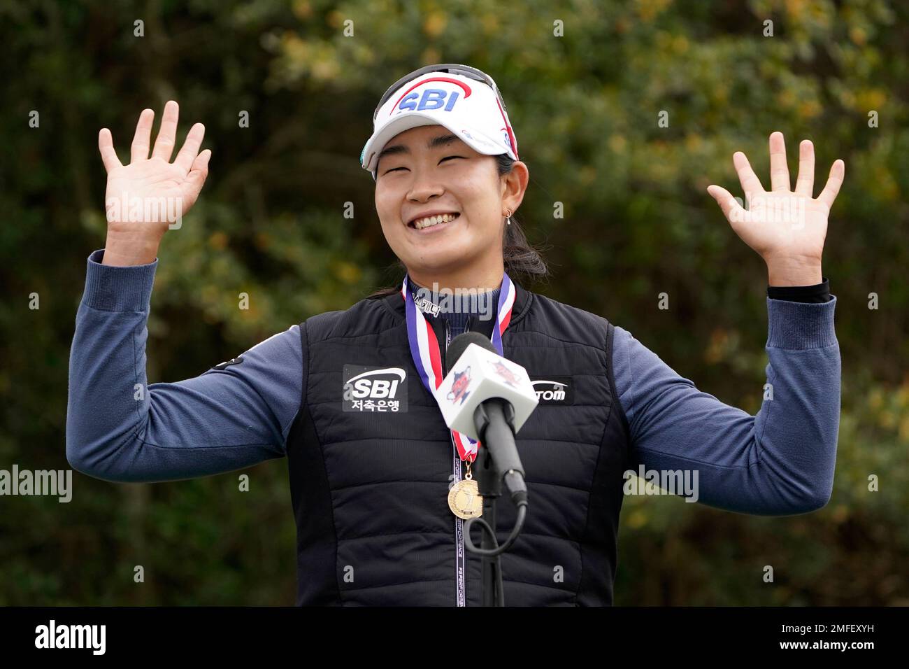 A Lim Kim, of South Korea, celebrates after winning the U.S. Women's ...