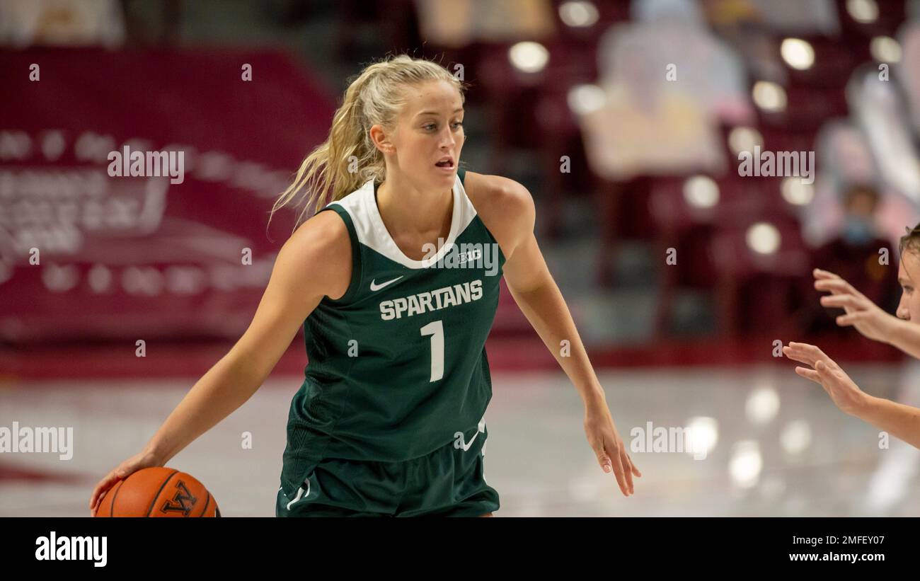 Michigan State guard Tory Ozment brings the ball up court against ...