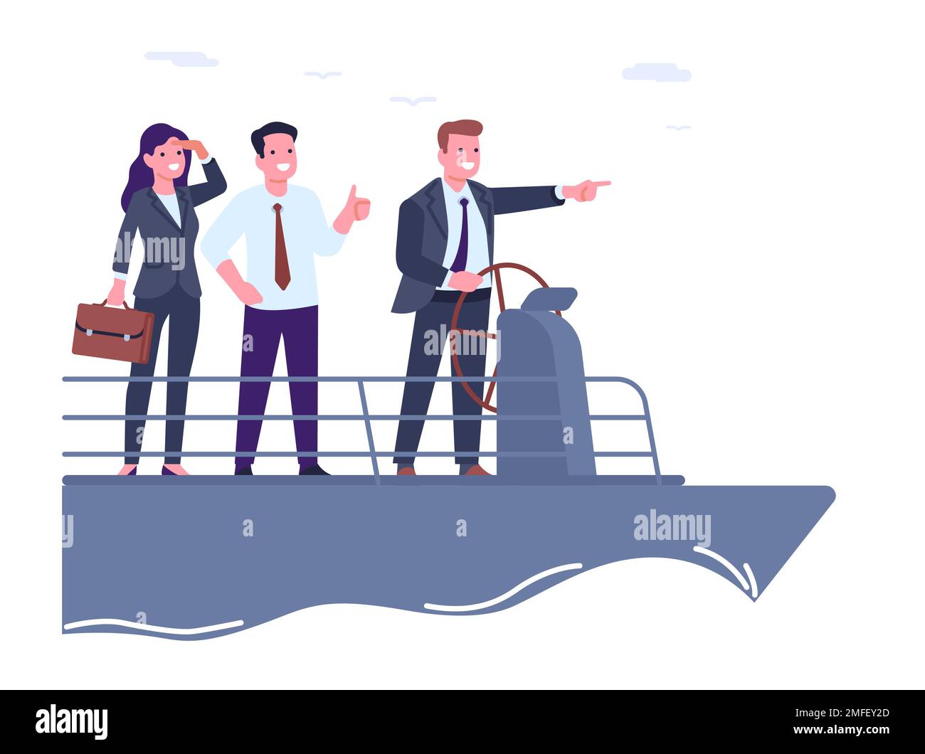 Business leader at helm of company points team in right direction ...