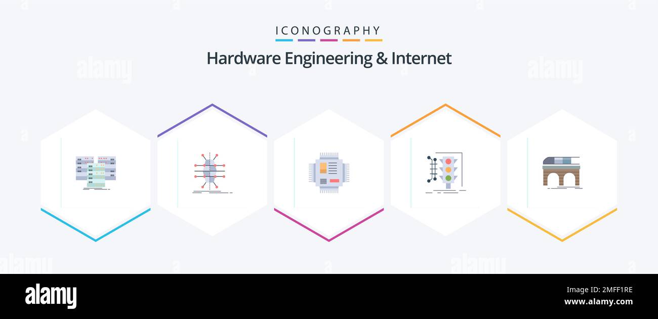 Hardware Engineering And Internet 25 Flat icon pack including ...