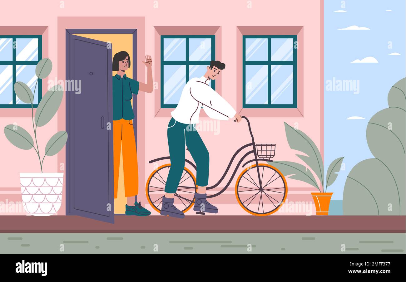 Teenager leaving house Stock Vector Images - Alamy