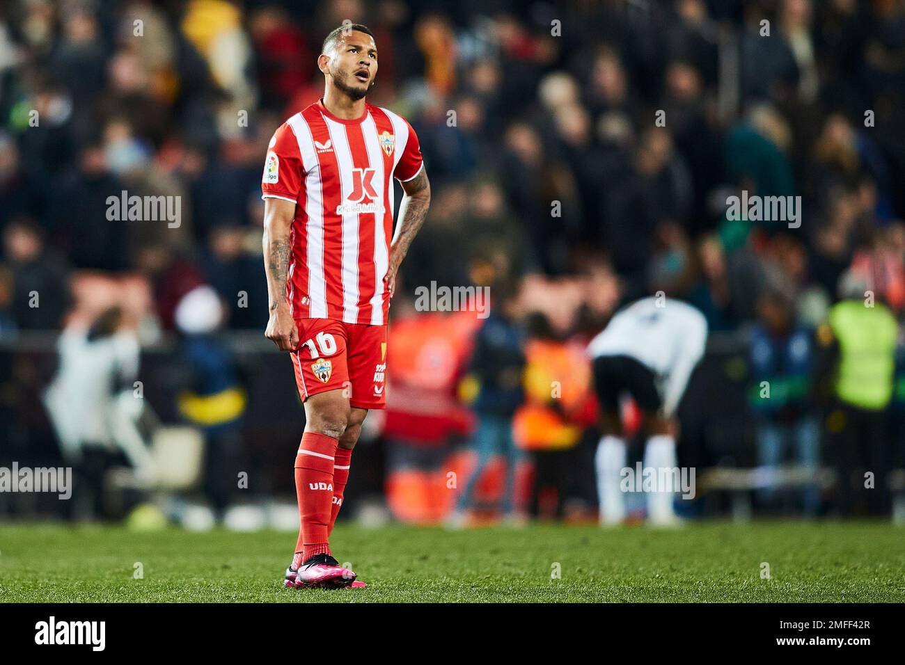 Luis Suarez (UD Almeria, #16) looks dejected Stock Photo - Alamy