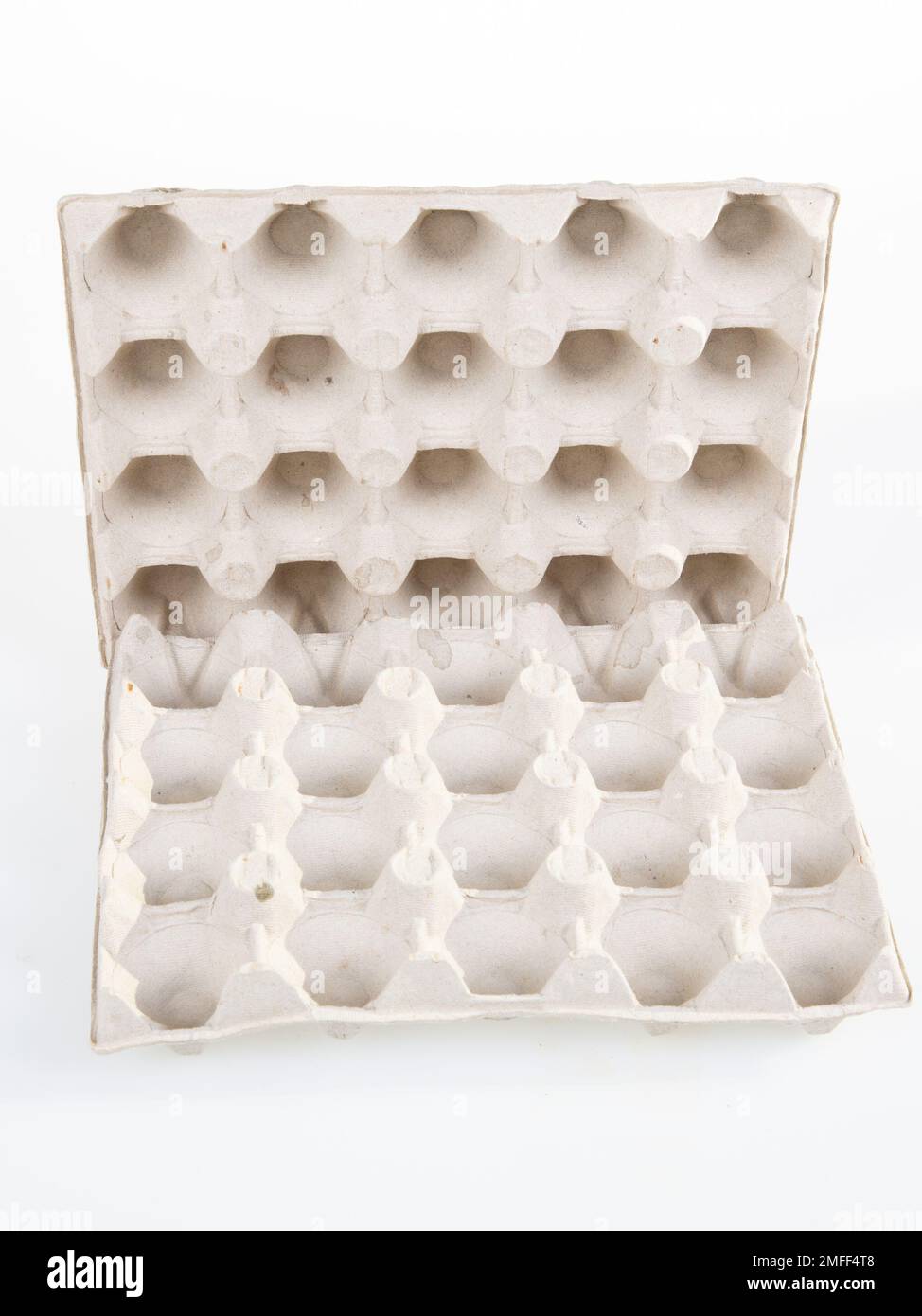 Paper egg box open tray large carton on white background Stock Photo ...