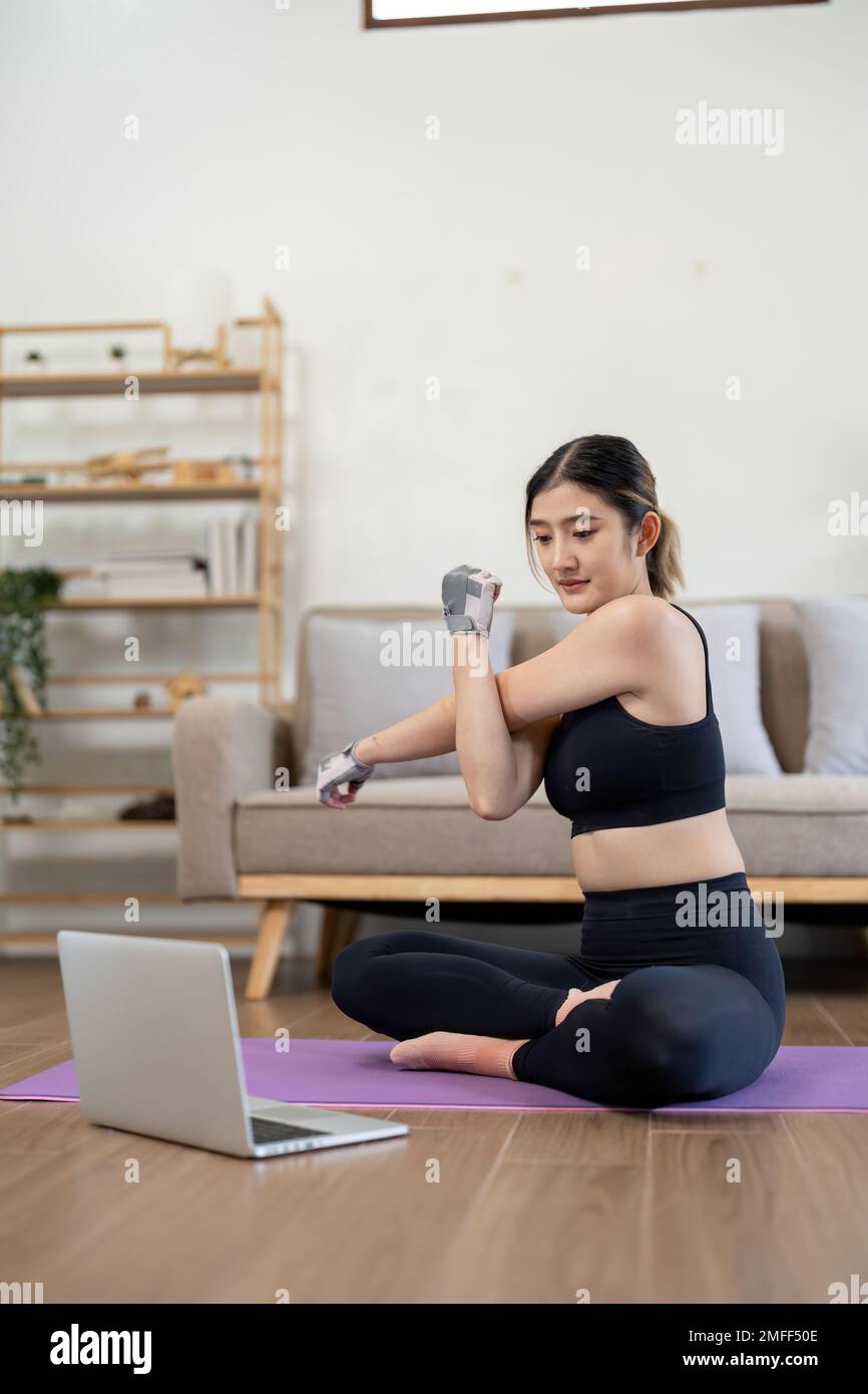 sport, fitness and healthy lifestyle concept - Portrait happy smiling ...