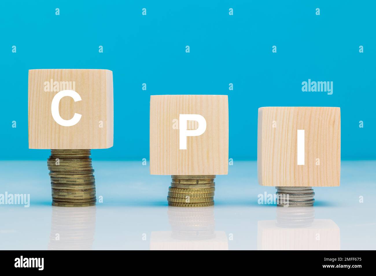 CPI - Customer Price Index word symbol - business concept. Wooden ...