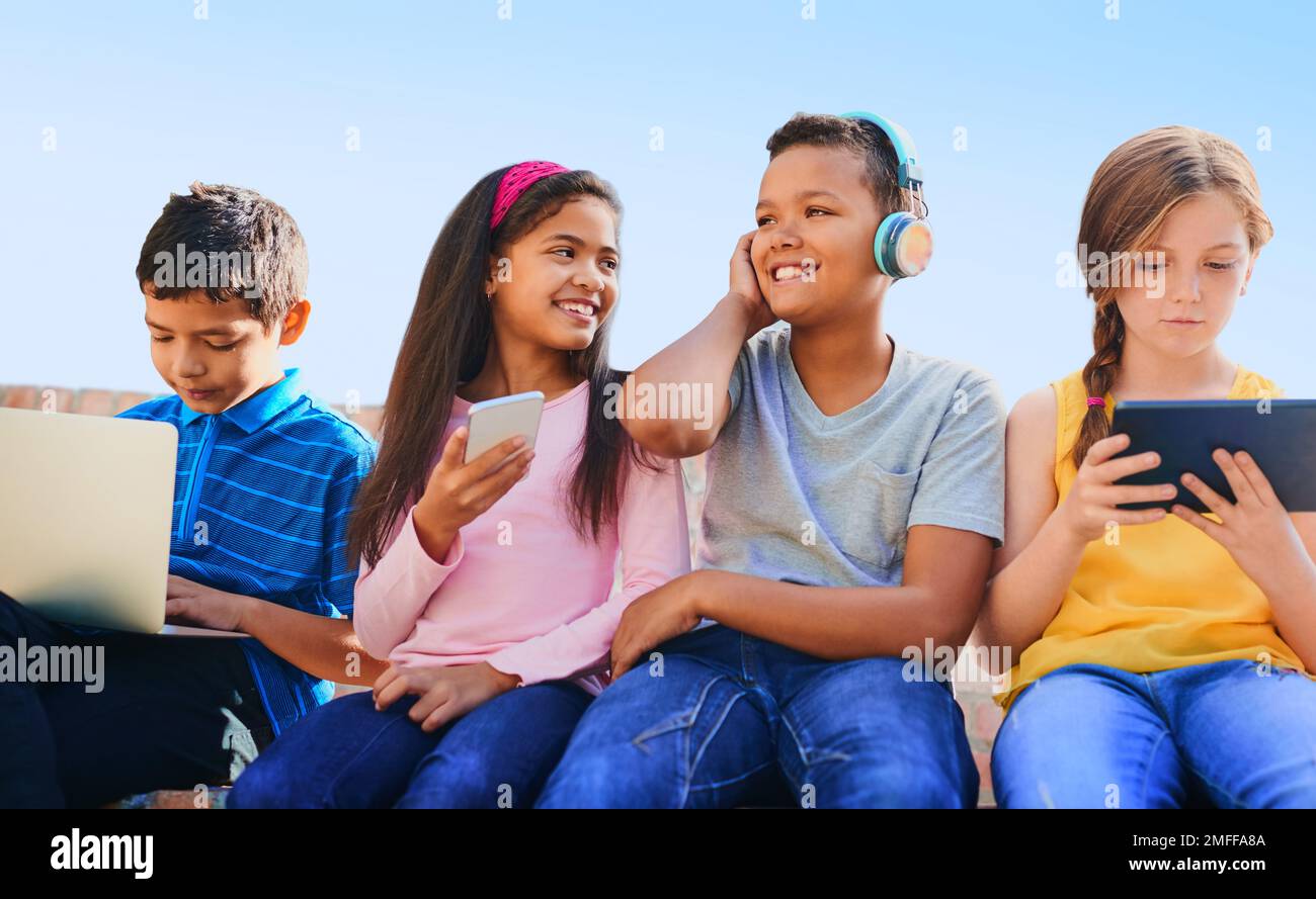 We love sharing the music we love. a diverse group of children having ...