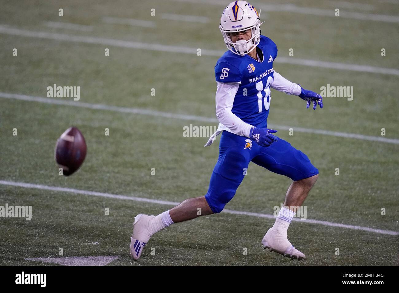 San Jose State cornerback Kenyon Reed (18) plays against Nevada during ...