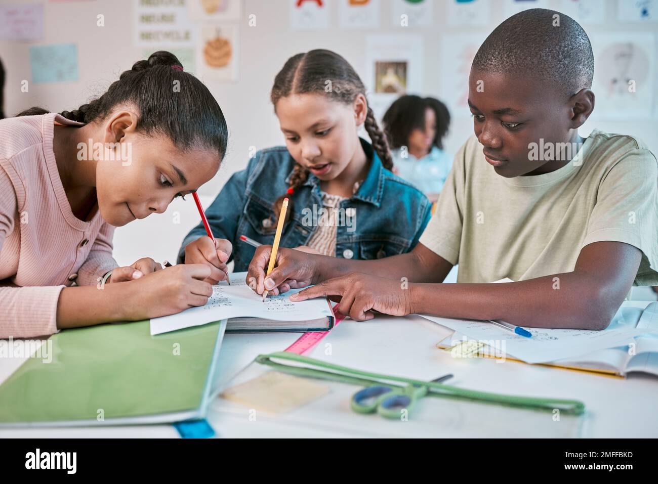 Elementary Students Working Together