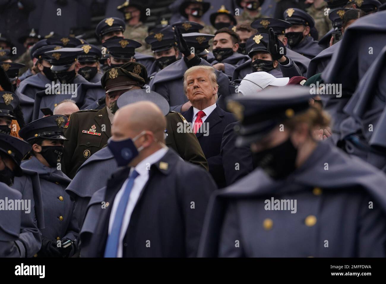 President Donald Trump watches the 121st Army-Navy Football Game in ...