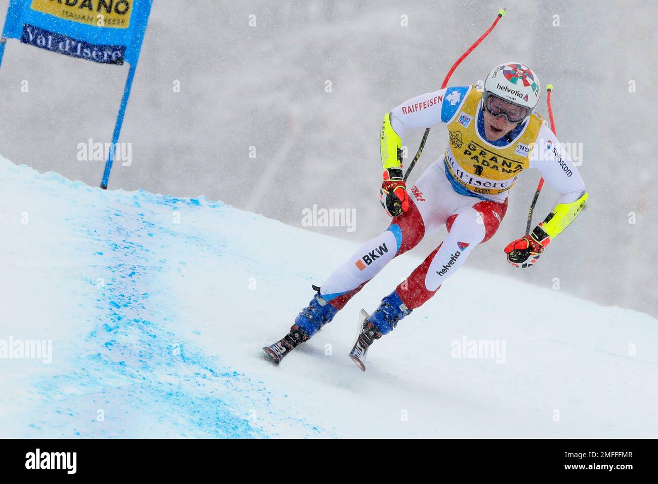 Switzerland's Marco Odermatt speeds down the course during an alpine ...