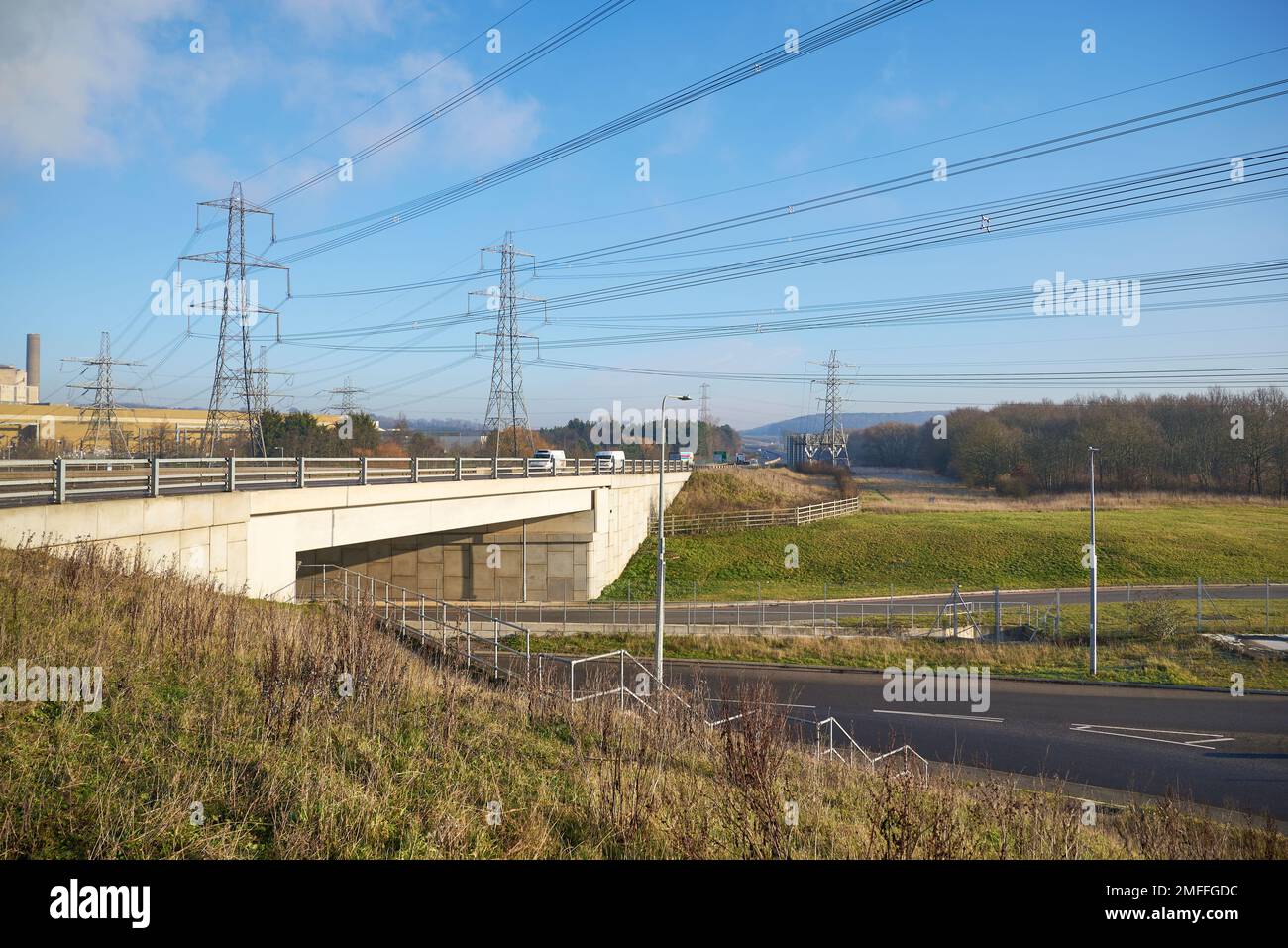 Modern road bridge on the A453 in Nottinghamshire, UK Stock Photo - Alamy