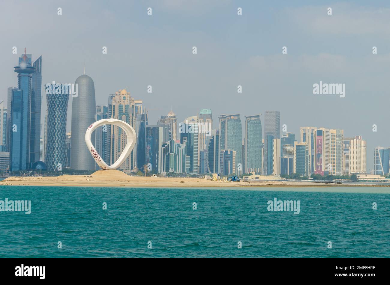 Doha Business District view from the sea Stock Photo - Alamy