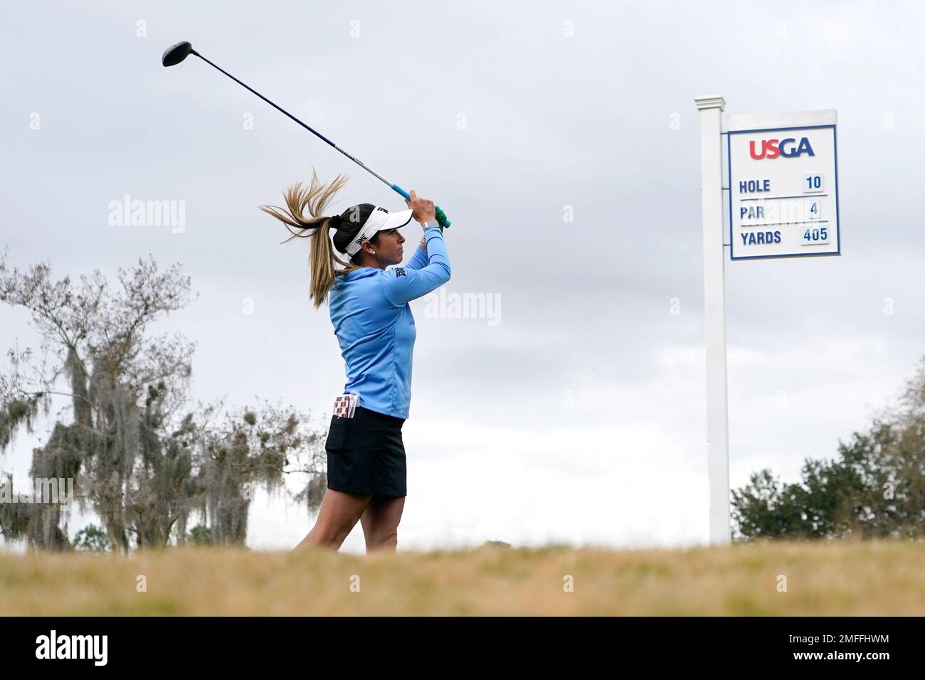 Gerina Piller follows her drive off the 10th tee during the second ...