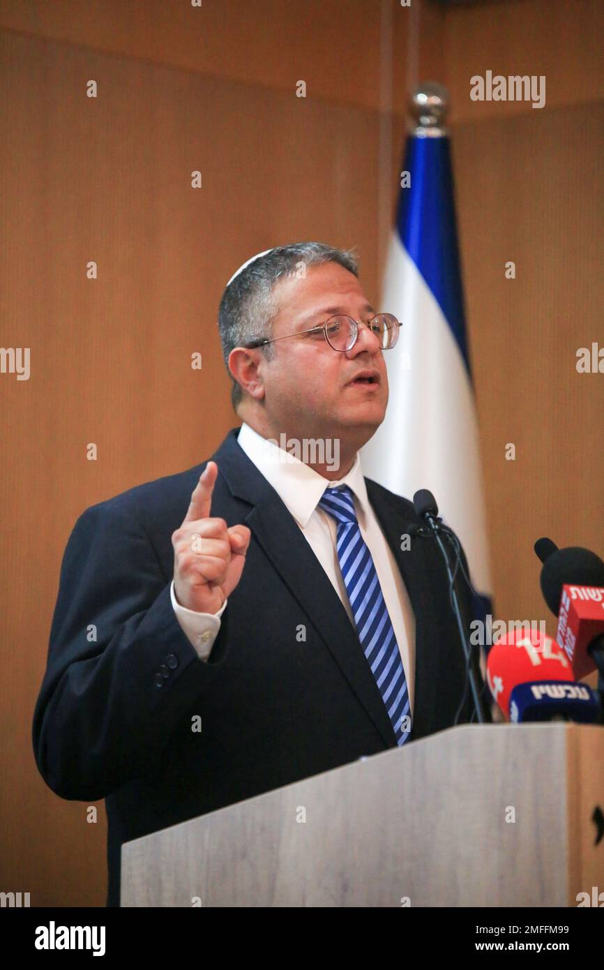 Israeli minister of National Security Itamar Ben Gvir seen during a ...