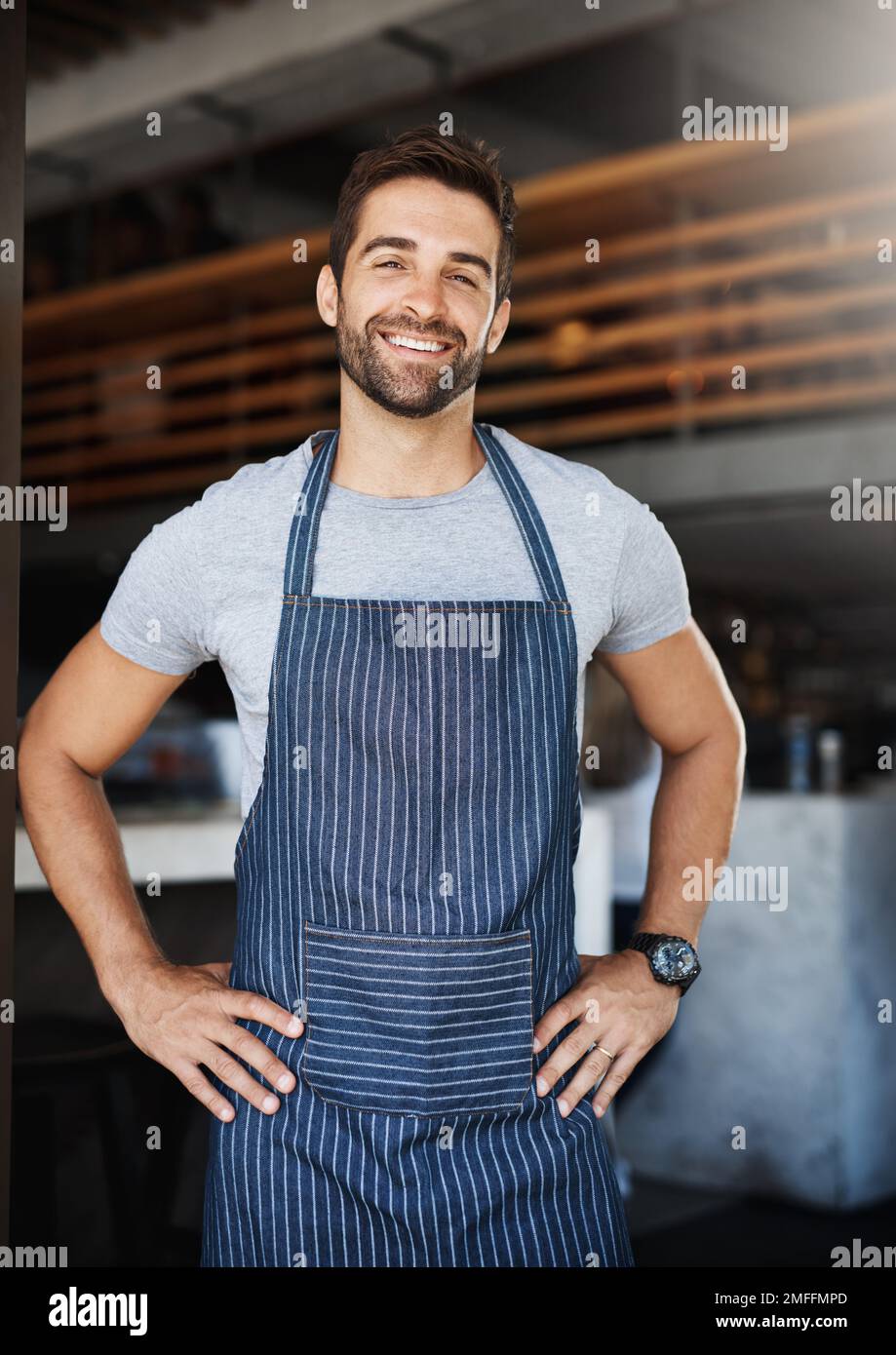 Straight up, we do the best coffee. Portrait of a confident young man ...