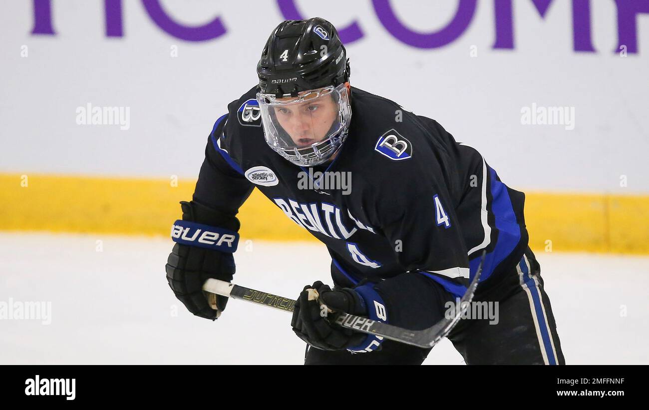 Bentley's Marcus Walter (4) during an NCAA hockey game against Holy ...