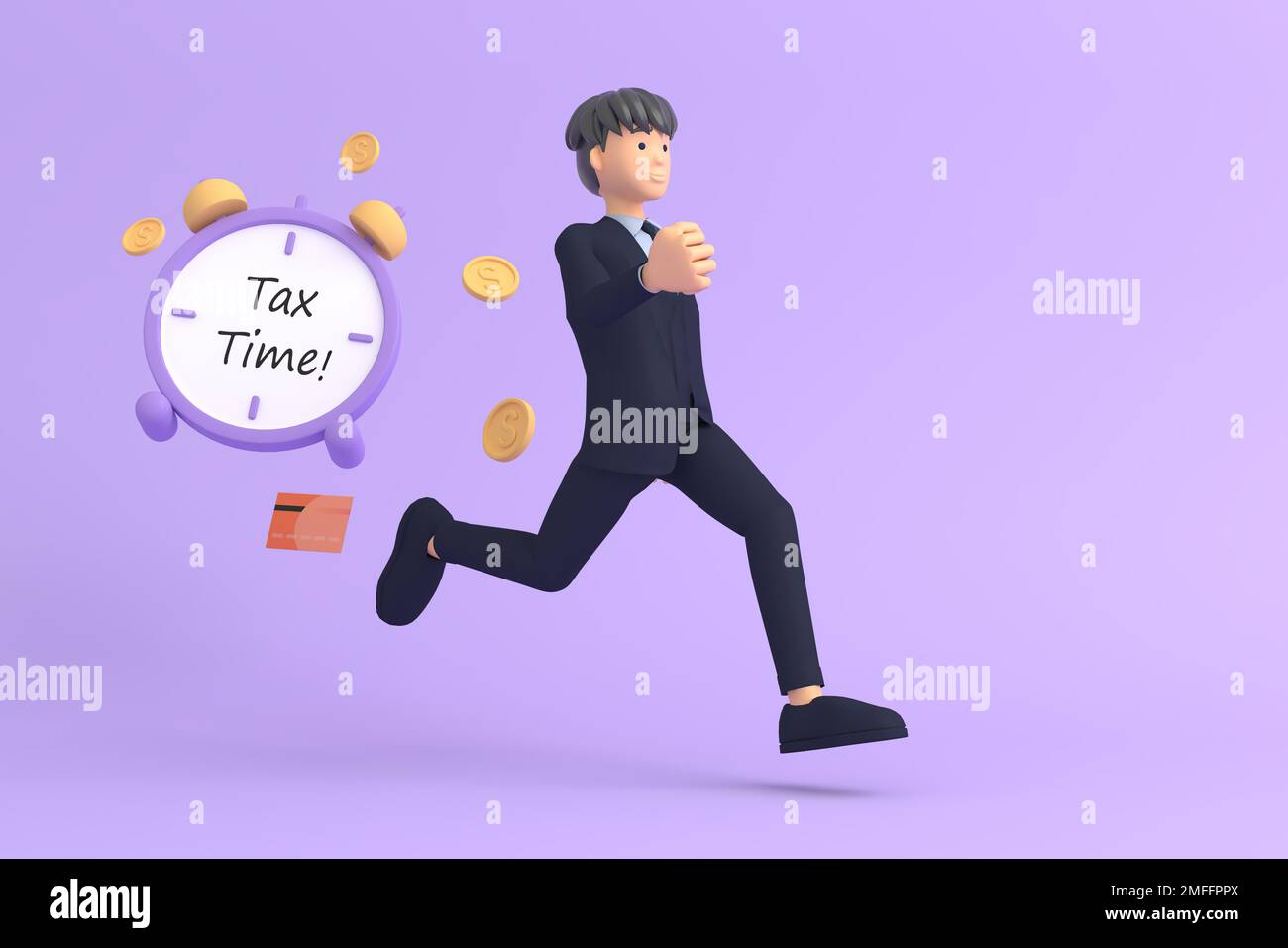 Tax Day Reminder Concept. Businessman submit tax by online concept ...