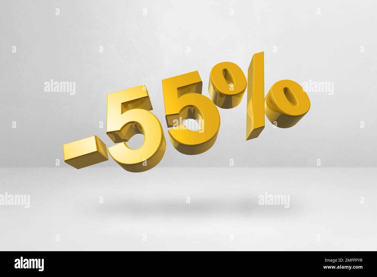 55% off discount. Offer sale. 3D illustration isolated on white ...