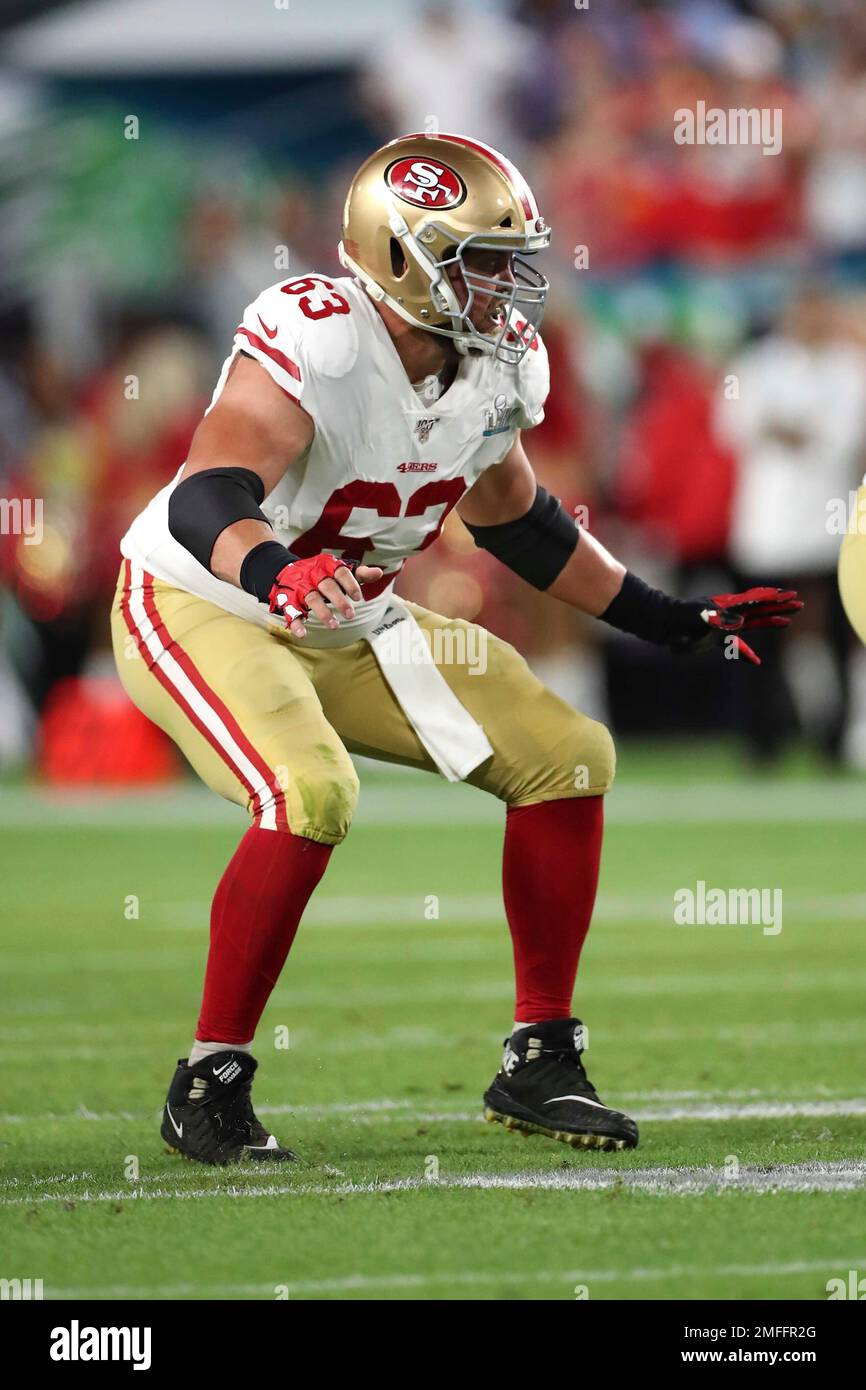 San Francisco 49ers offensive lineman Mike Person (68) looks to block ...