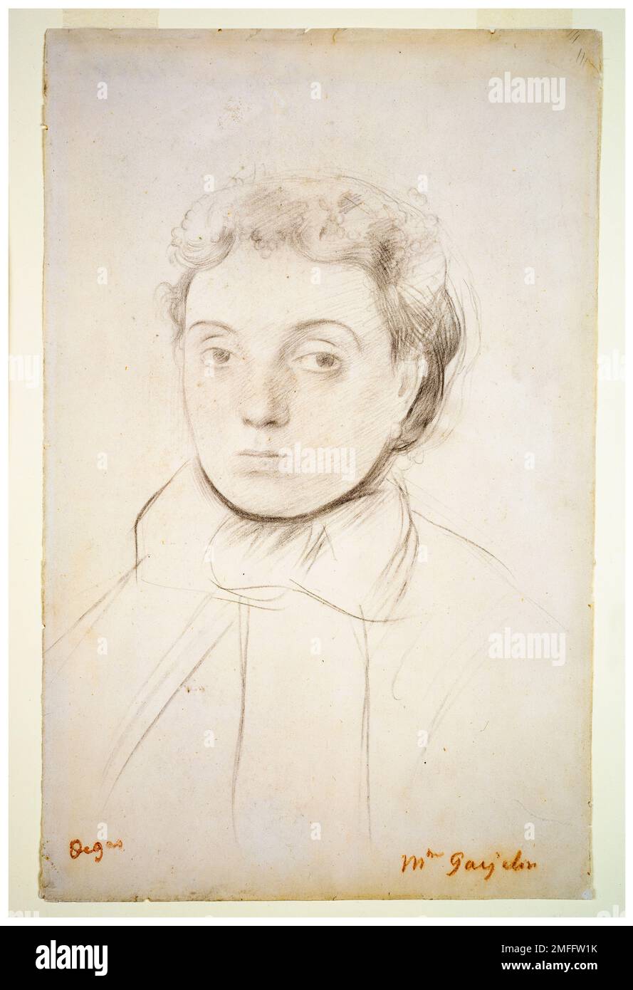Edgar Degas, Portrait of Joséphine Gaujelin, drawing in chalk, before ...