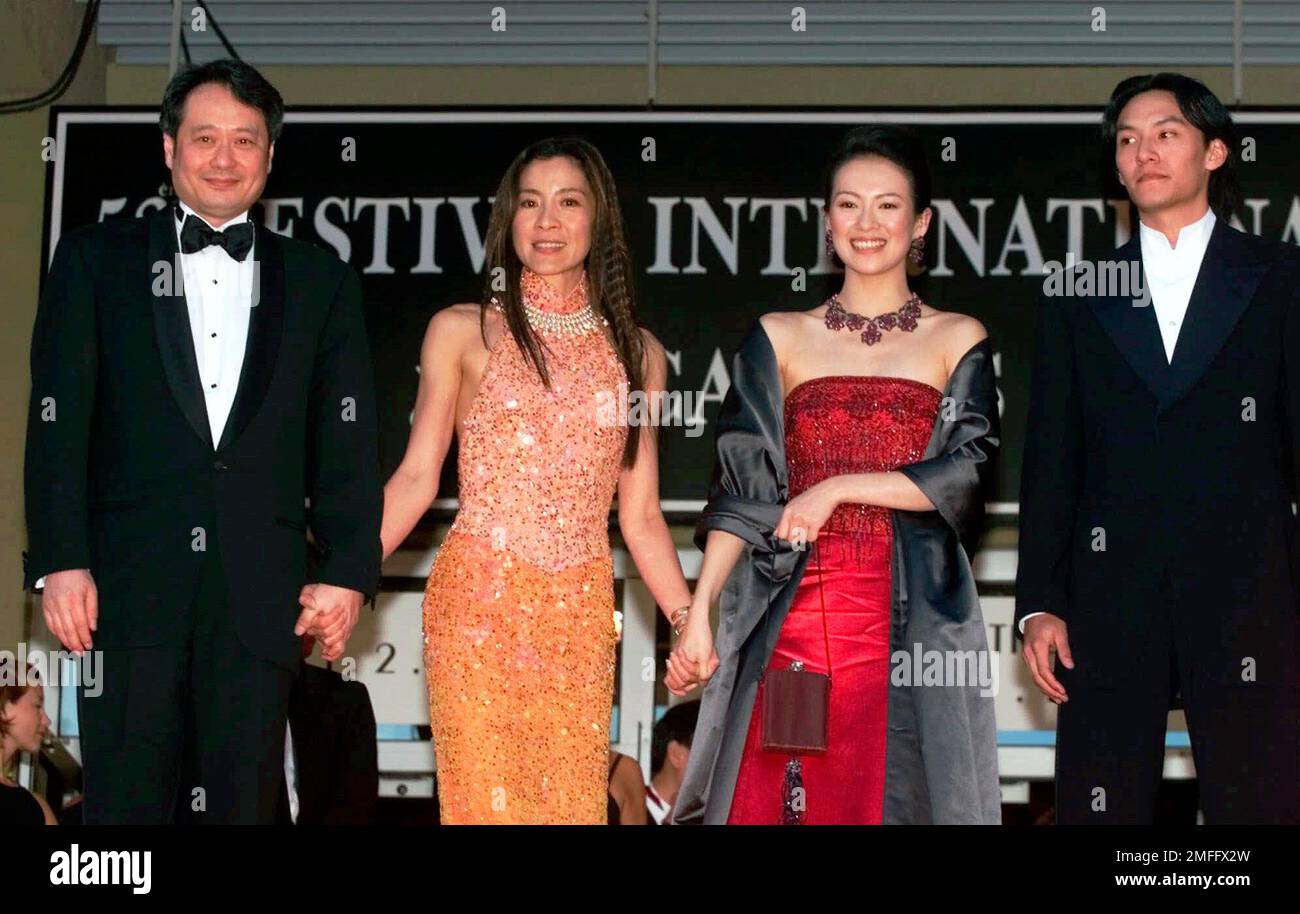 FILE - Director Ang Lee, from left, poses on the steps of the Festival Palace with actors ...