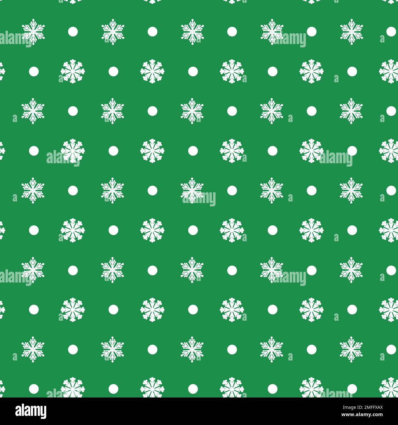 Green seamless pattern with snowflakes. Vector illustration Stock ...